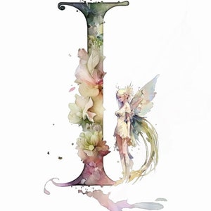 Personalized Letter I Fantasy Art Print Mystical Artwork Fairy Prints ...