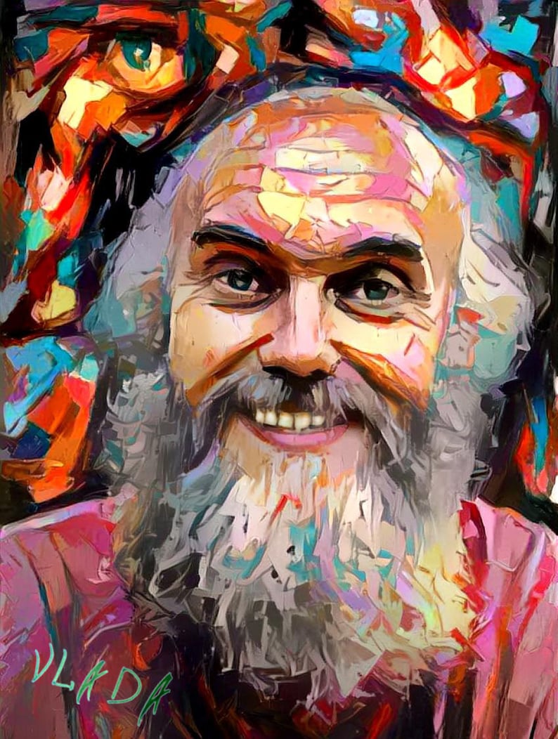 Baba Ram Dass Portrait Art Print. Original Artwork Giclée - Etsy