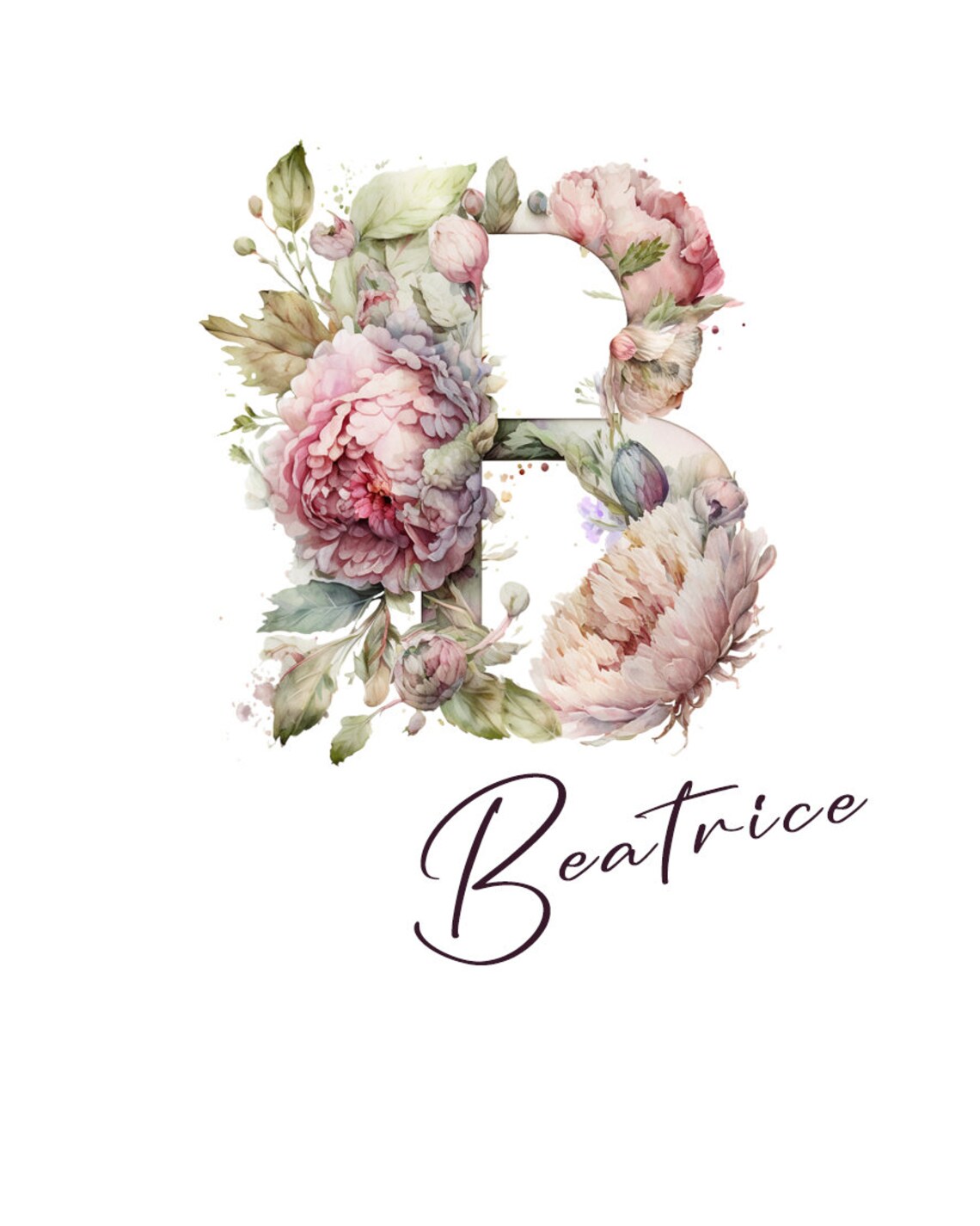 Personalized Floral Alphabet Letter B Gift for Wedding Party - Etsy