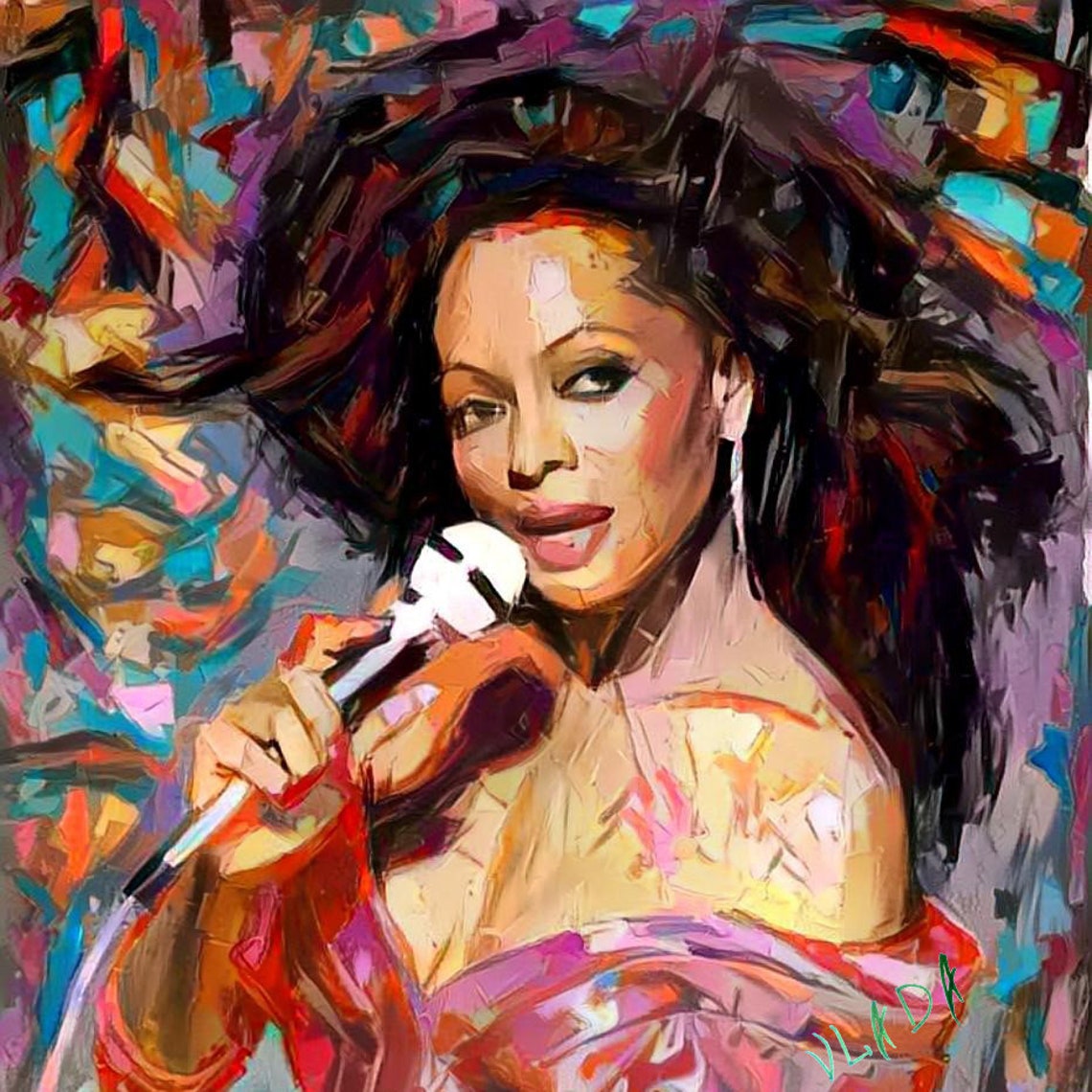 Diana Ross Portrait Art Print. Original Artwork Giclée Print - Etsy