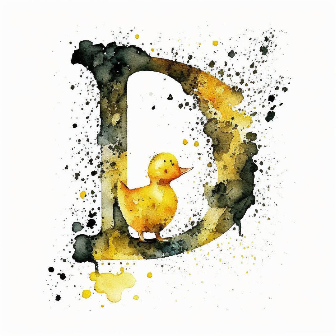 Custom Children's Alphabet Letter D With a Duck Art Print - Etsy