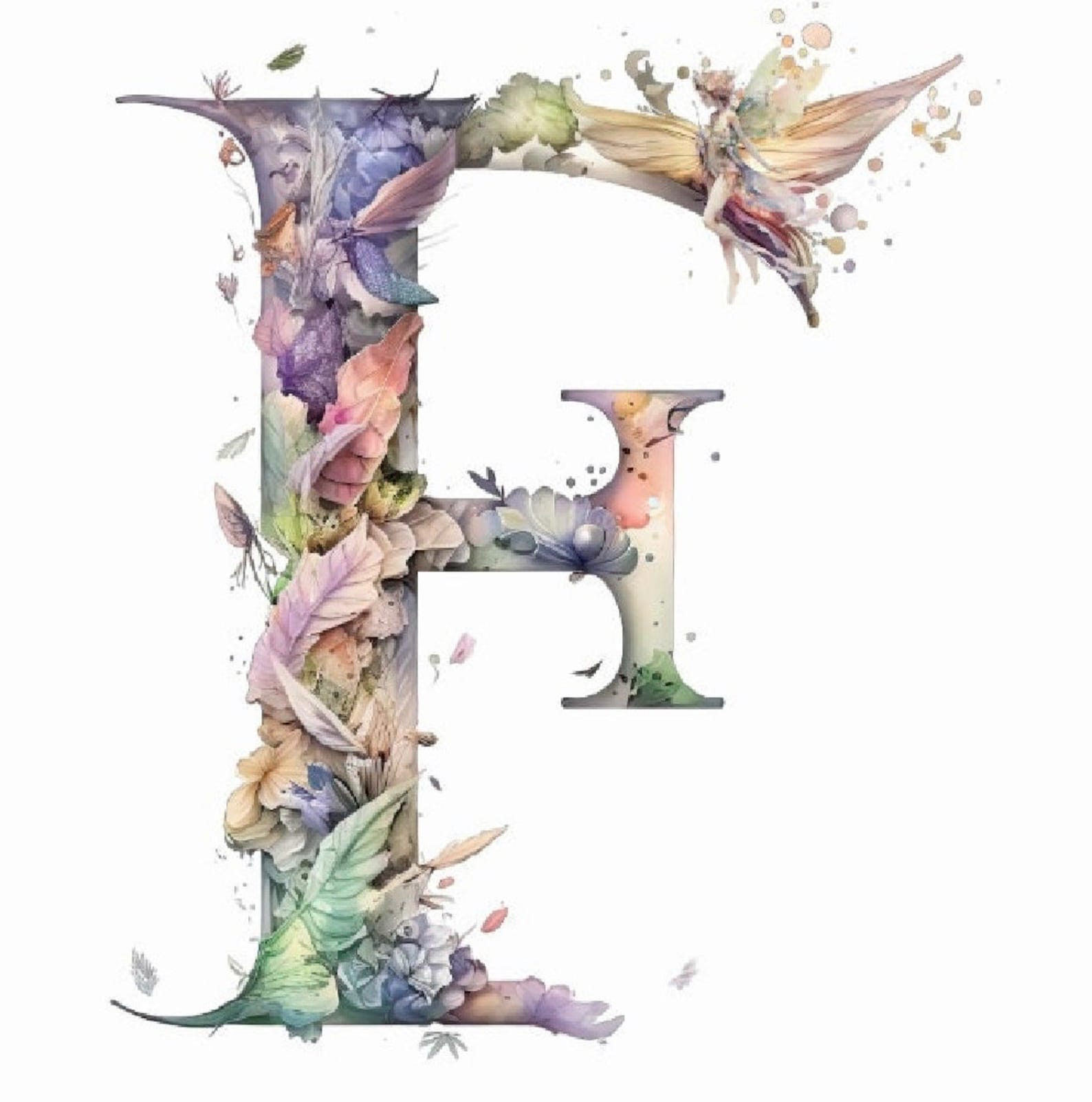 Personalized Letter F Fairies Nursery Art Print - Boho Fairy Prints for ...