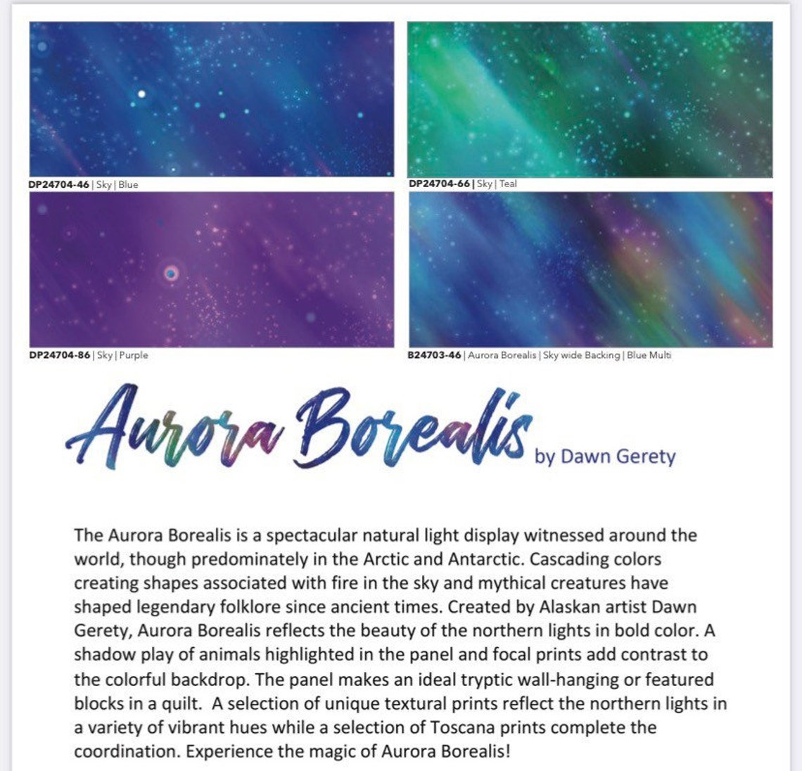 Sky-purple-aurora Borealis Collection-northcott-100% - Etsy