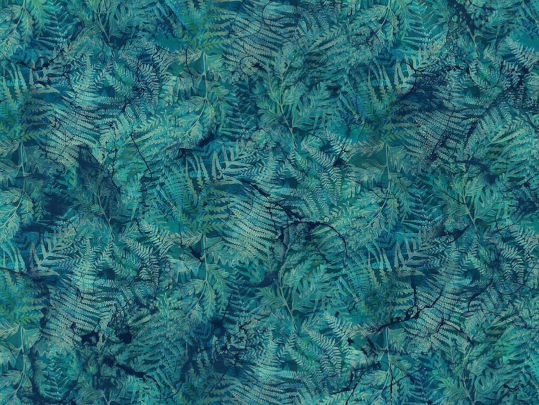 Ferns-prussian Blue-northern Peaks Collection-northcott Fabrics-deborah ...