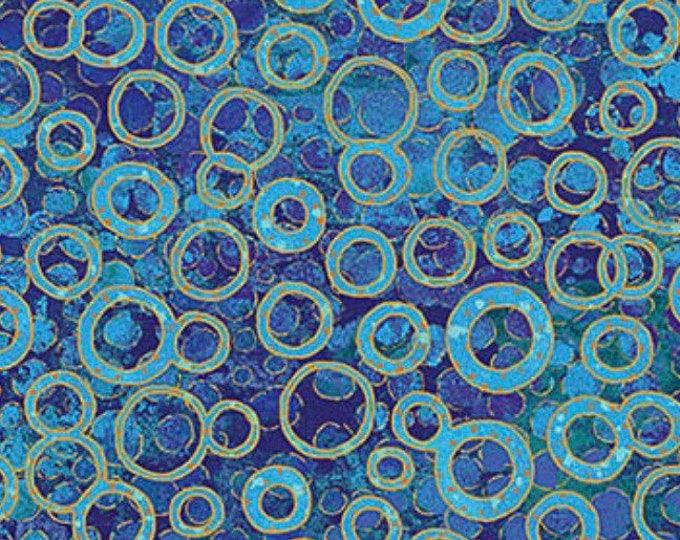 Shimmer Deep Blue Sea W/metallic Gold-ripple Rings-northcott Blender ...