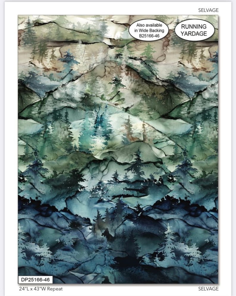Ferns-prussian Blue-northern Peaks Collection-northcott Fabrics-deborah ...