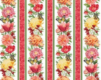 Water Lilies-full Width Border-cream-pattern Repeat 24”-northcott ...