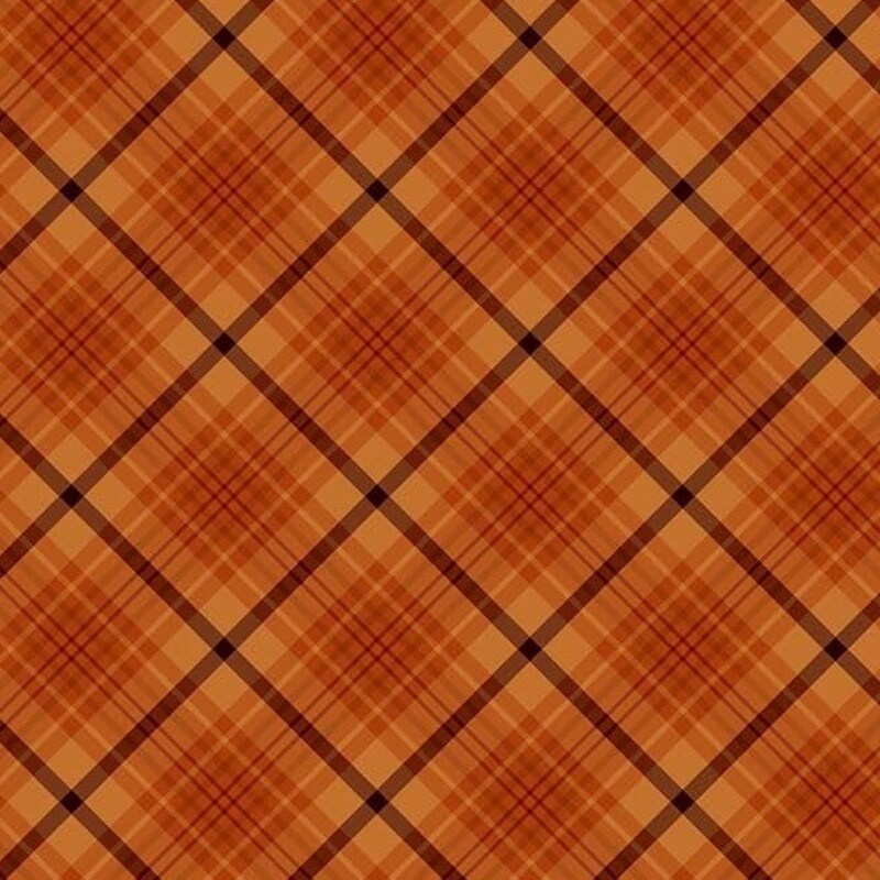 Orange Plaid Fabric - Etsy