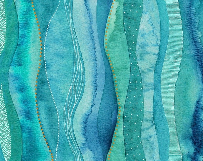 Ebb & Flow-cascade-aqua-metallic Gold-essoldo Design-kate Rebecca Leach ...