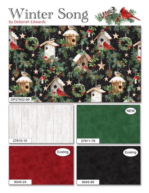 Winter Song-pine Cone Toss-white-green-deborah Edwards-northcott ...