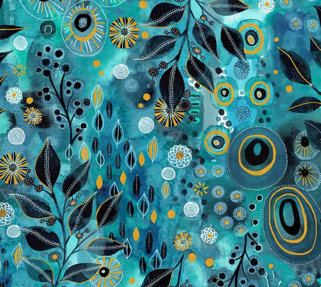 Ebb & Flow-enchanted-aqua-metallic Gold-essoldo Design-kate Rebecca ...