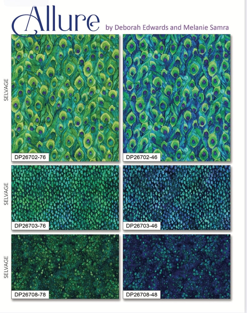 Peacock Feathers-turquoise-allure Collection-northcott-deborah Edwards ...