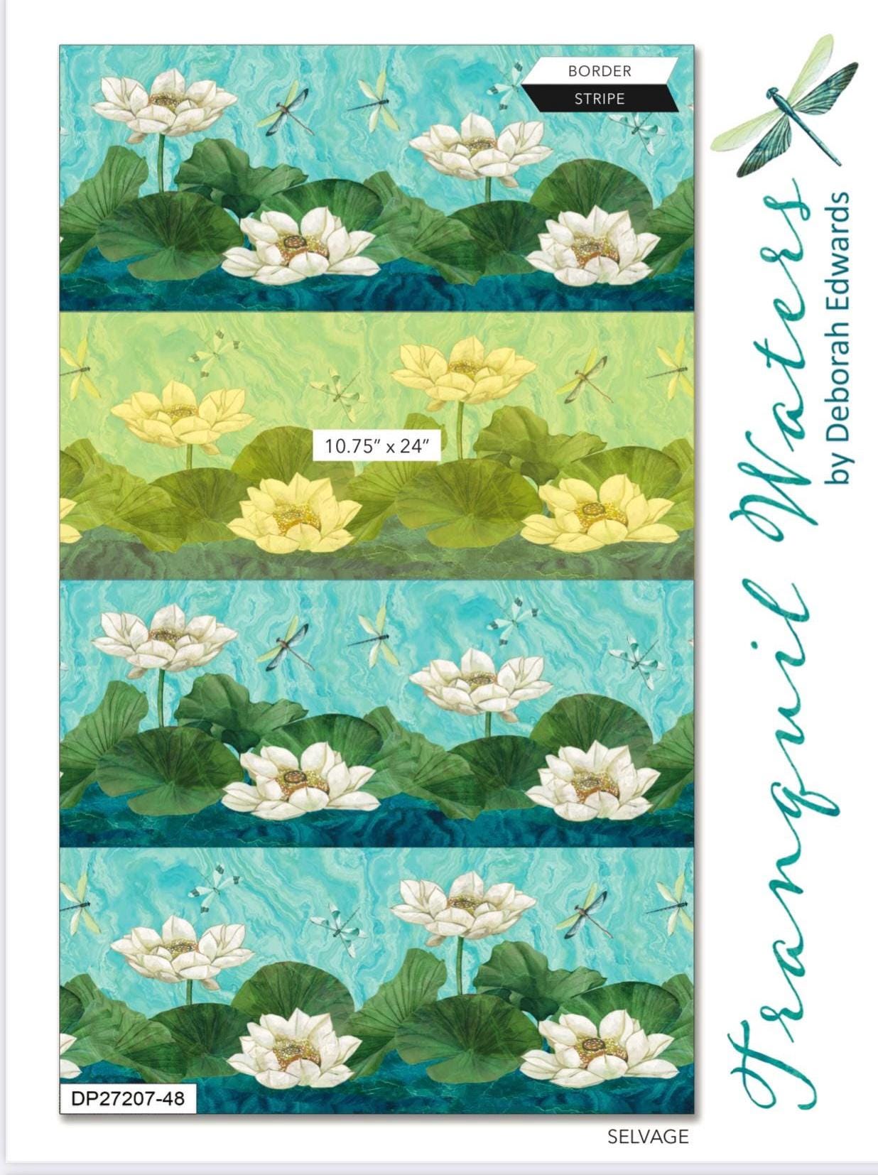 Tranquil Waters-dragonflies-turquoise-deborah Edwards for Northcott ...