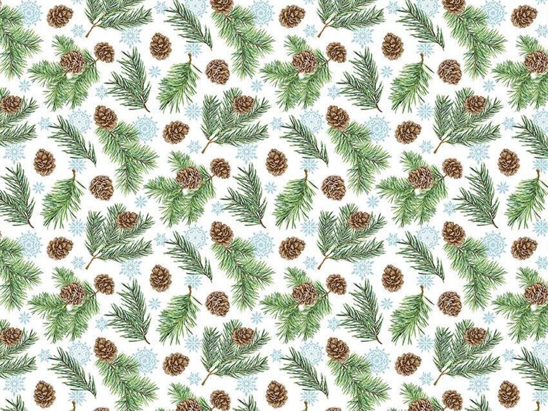 Pine Cones-white-flannel-woodland Woolies Collection-by Deborah Edwards ...