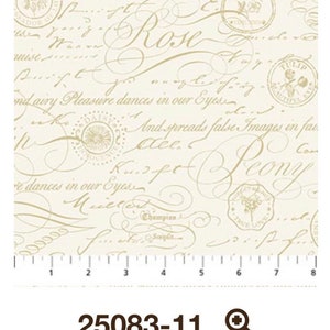 Something Blue-script-cream-northcott Fabrics-100% Quilting Cotton ...