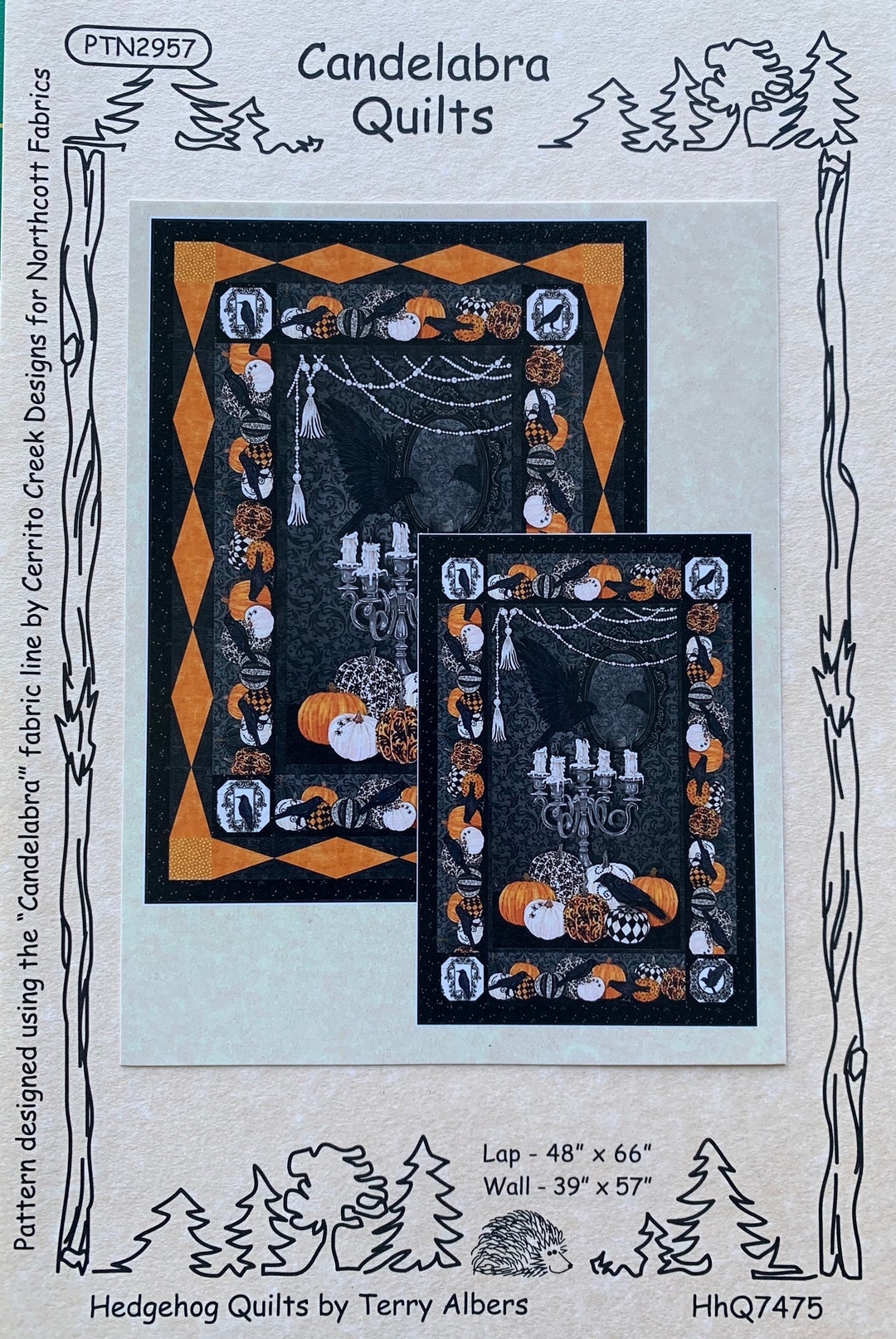 Halloween Candelabra Quilt Pattern-lap 48” X 66” or Wall 39” X 57 ...