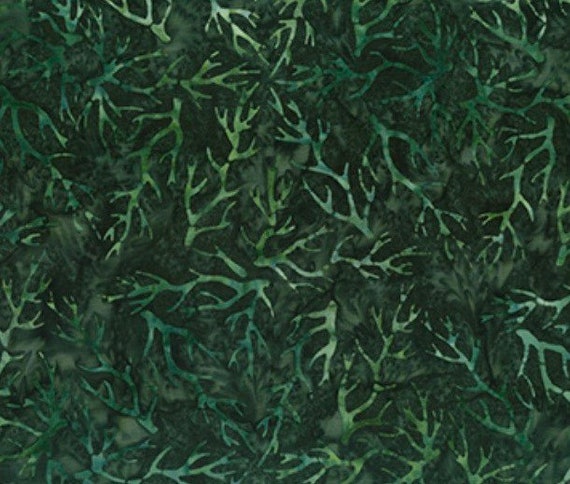 Batik-branches-forest Green-banyan Batiks | Etsy