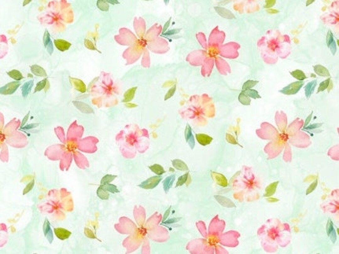 Sweet Surrender-floral Toss-seafoam-northcott Studios-100% Quilting ...