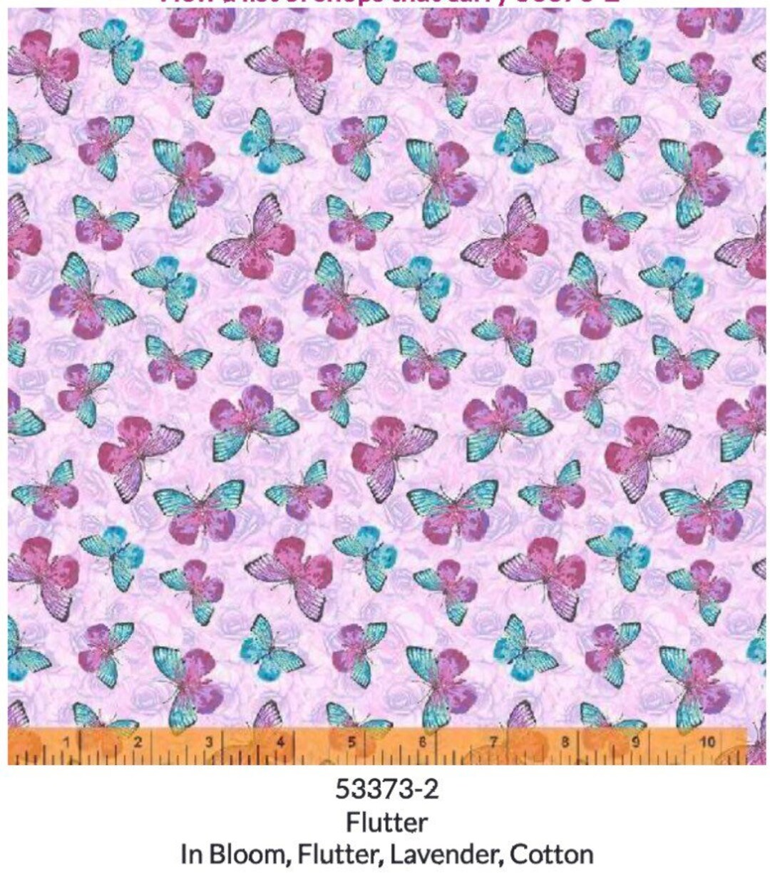 Flutter-butterflies-lavender-in Bloom Collection-windham Fabrics-pink Purple Aqua-100% Cotton ...