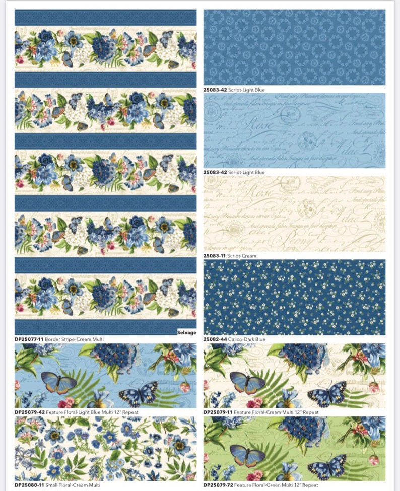 Something Blue-border Stripe-cream-northcott Fabrics-100% Quilting ...