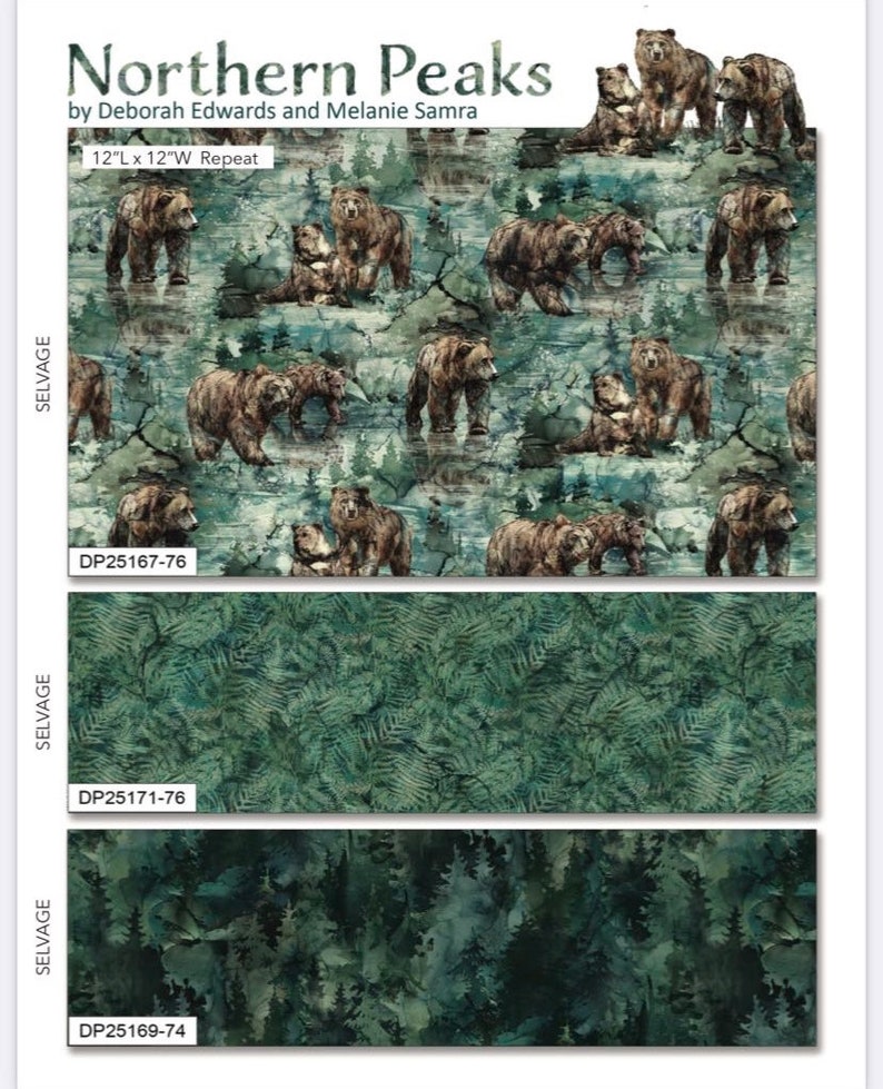Ferns-prussian Blue-northern Peaks Collection-northcott Fabrics-deborah ...