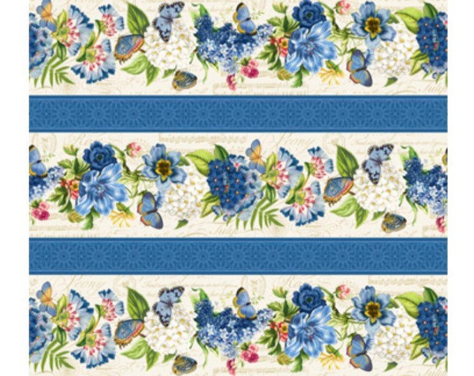Water Lilies-full Width Border-cream-pattern Repeat 24”-northcott ...