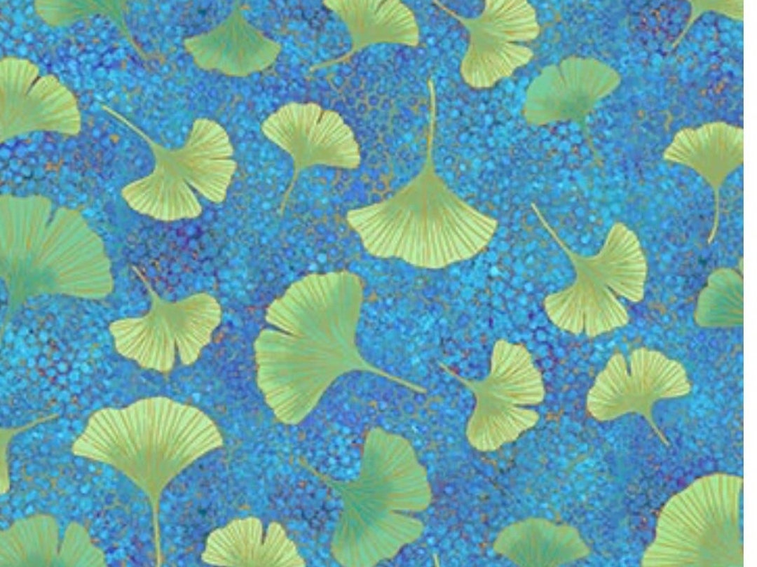 Shimmer-gingko Toss-blue-gingko Garden Collection-pebbles-metallic ...