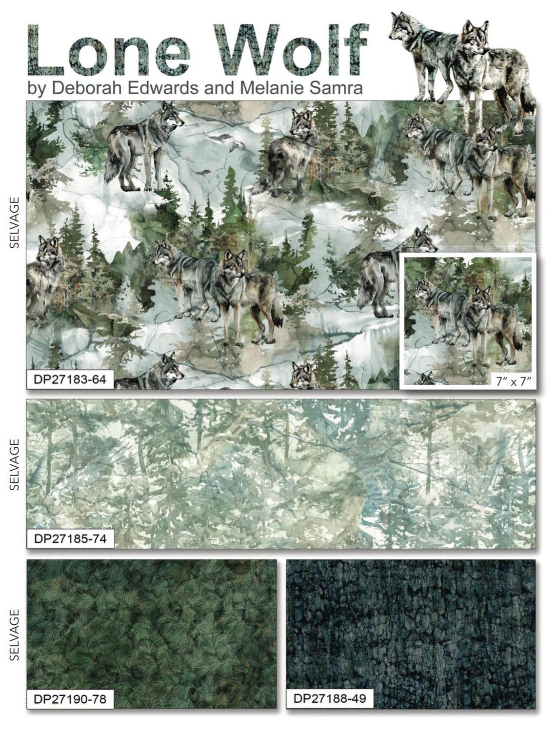 Lone Wolf Collection-twig Texture-off White-northcott Fabrics-deborah ...