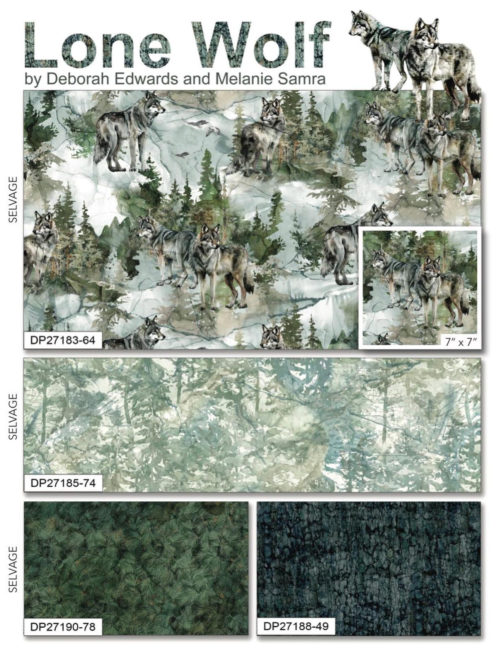 Lone Wolf Collection-scenic Border-pattern Repeats 24”-northcott ...