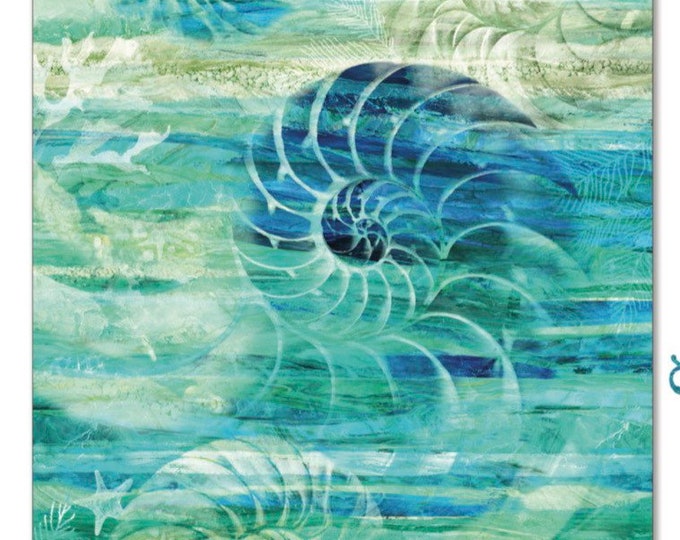 Nautilus Shell Quilt Panel-28”x43”-vitamin Sea Collection-northcott ...