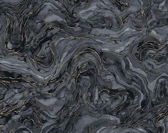 Midas Touch-shimmer-bubble Texture-dark Gray-gold-metallic-northcott-deborah Edwards-melanie ...