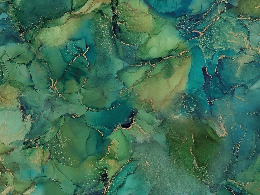 Midas Touch-shimmer-multi Texture-teal-green-gold-metallic-northcott ...