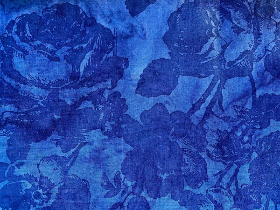 Batik-rose Floral-royal Blue-la Vie En Rose Collection-paris-france ...