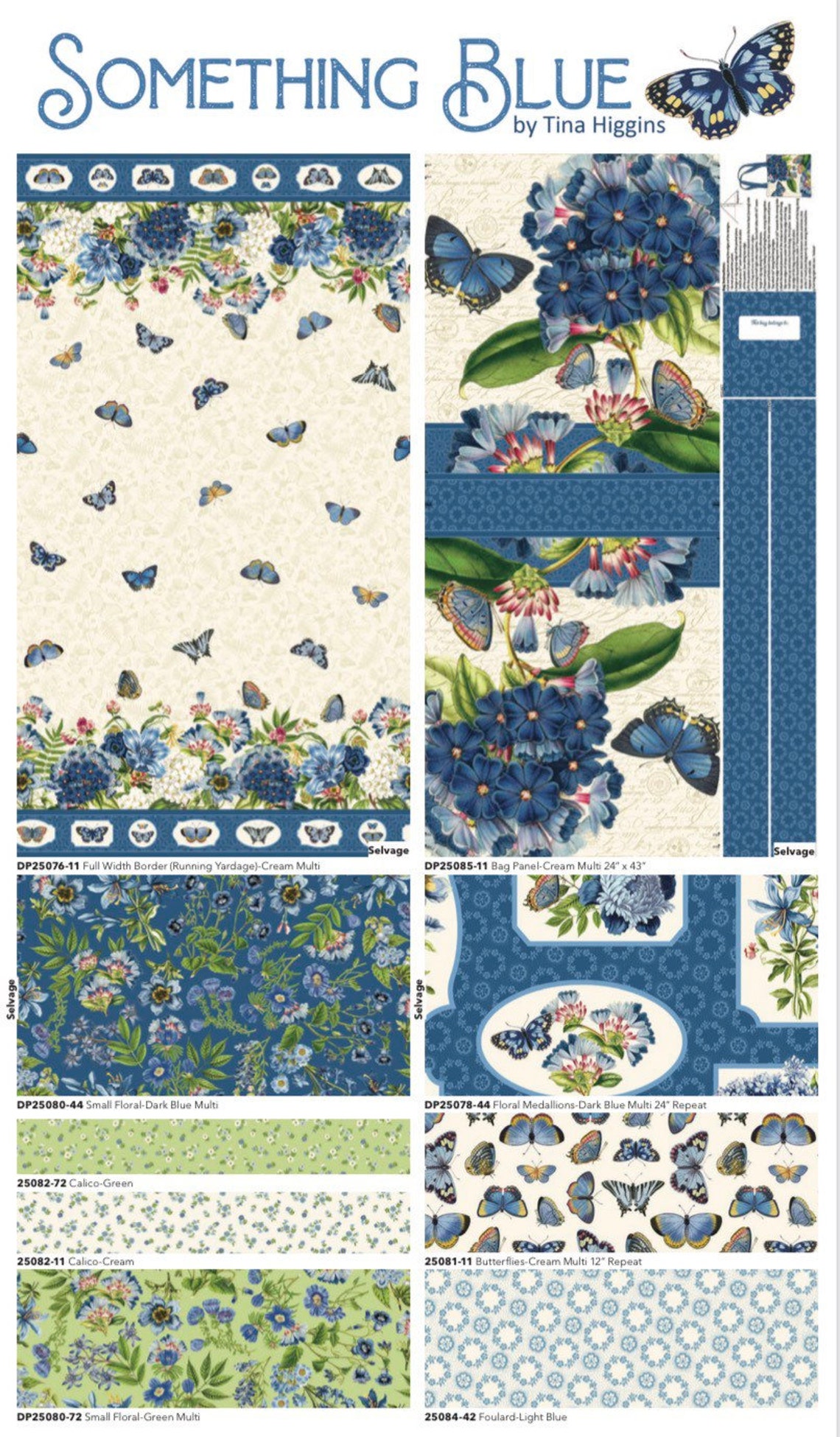 Something Blue-border Stripe-cream-northcott Fabrics-100% Quilting ...