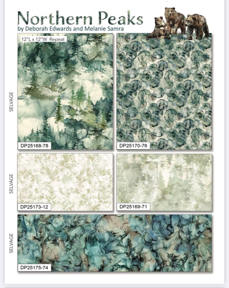 Ferns-prussian Blue-northern Peaks Collection-northcott Fabrics-deborah ...