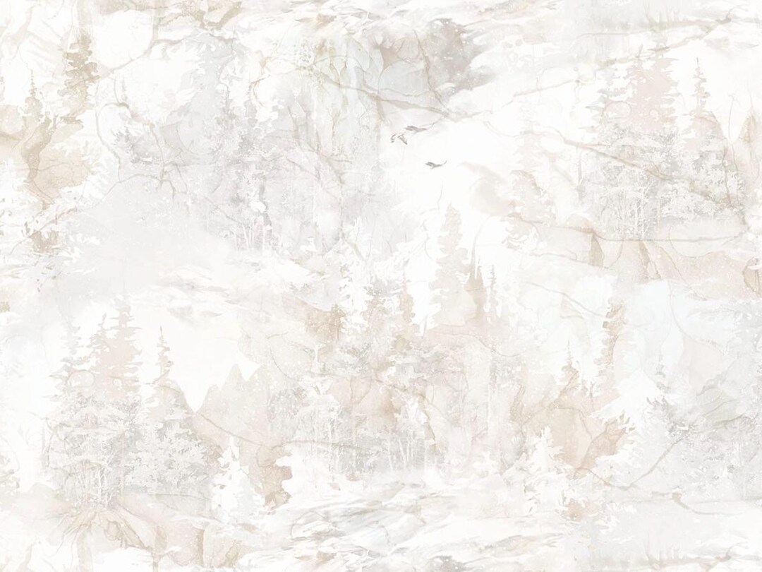 Highland View-trees-blender-cream-mountain-northcott Fabrics-deborah ...
