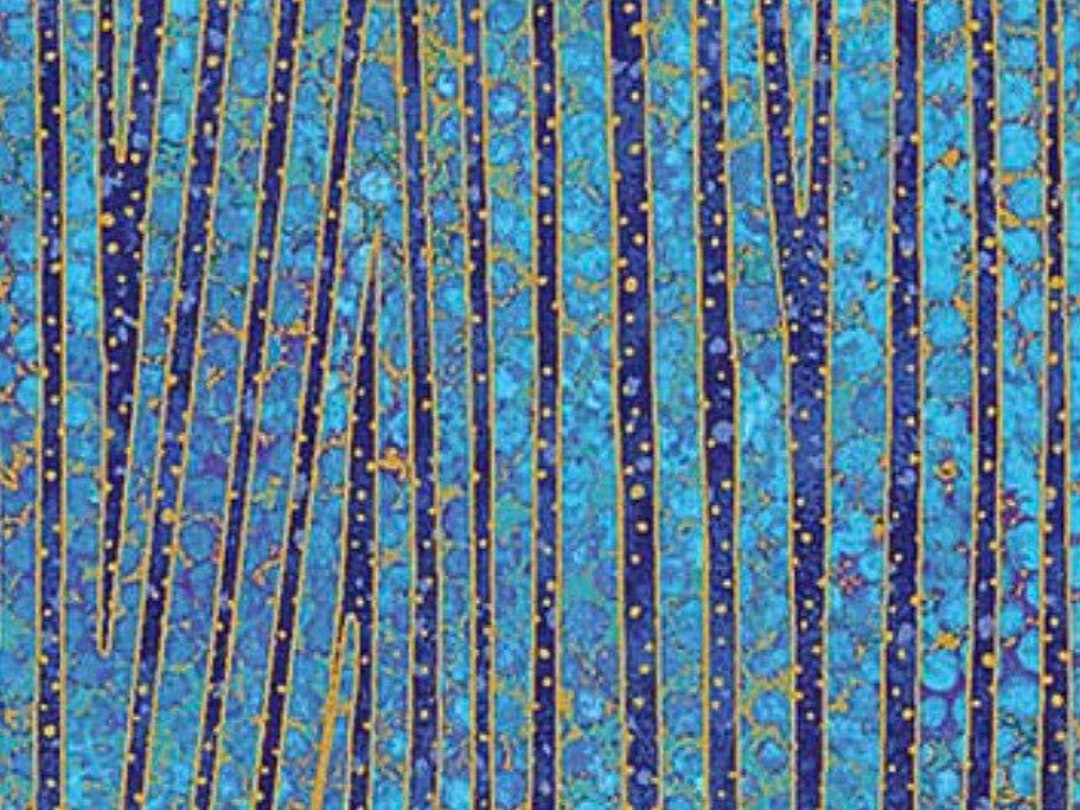 Shimmer Deep Blue Sea W/metallic Gold-meandering - Etsy