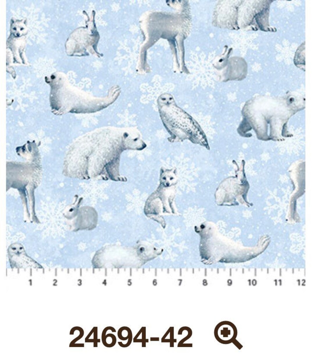 Animals-light Blue-father Christmas Collection-animals-northcott-100% ...
