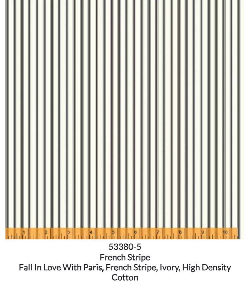 French Stripe-ivory-fall in Love With Paris Collection-eiffel Tower ...