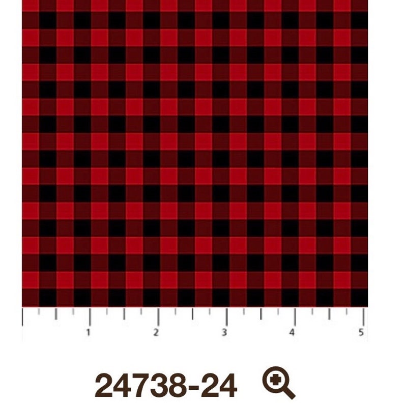 Buffalo Check-1/4 Squares-black Red-santas Tree - Etsy