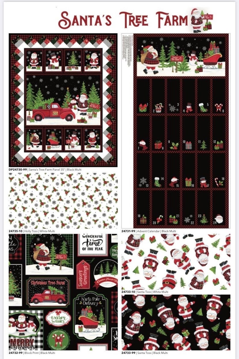 Santas Tree Farm Panel-black-43 X 35santas Tree - Etsy
