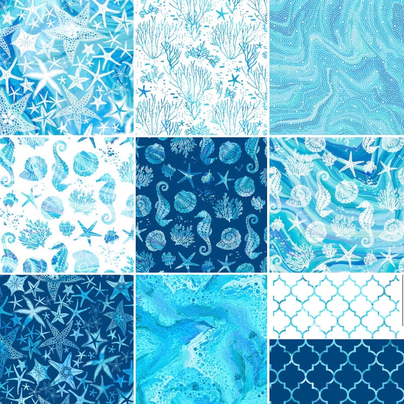 Ogee-light Blue-coastal Living Collection-p&b Textiles-100% - Etsy