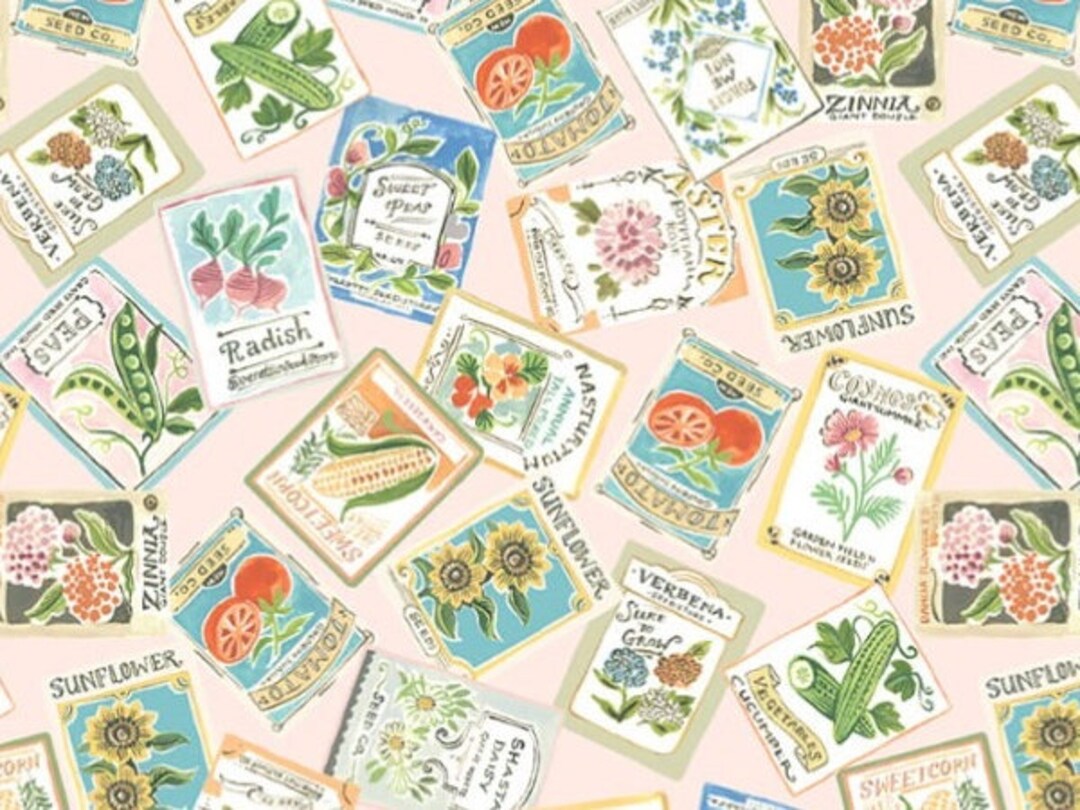 Robin-seed Packets-blush-clare Therese Gray-windham Fabrics-100% Cotton ...