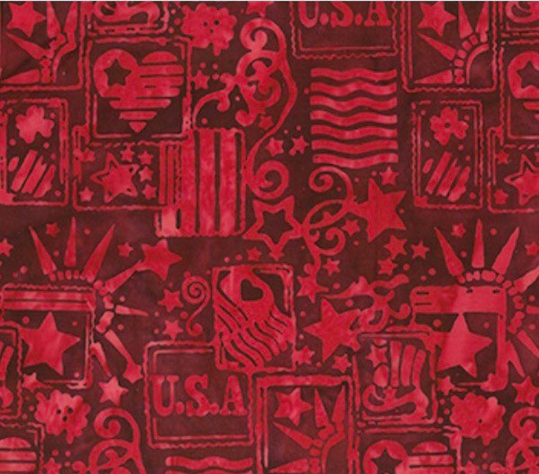 Batik Stamps Red Banyan Batiks Bandana Collection Flag Liberty 100