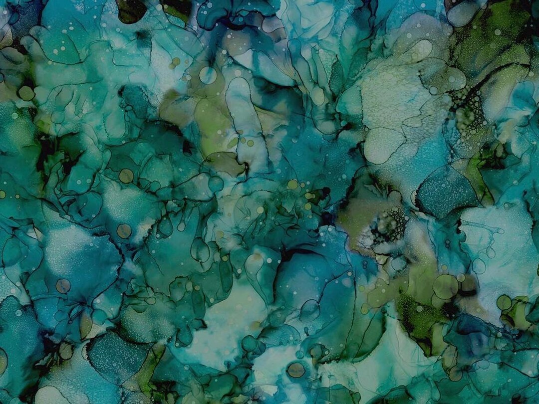Fluidity-night Pine-teal-green-northcott Fabrics-deborah Edwards ...