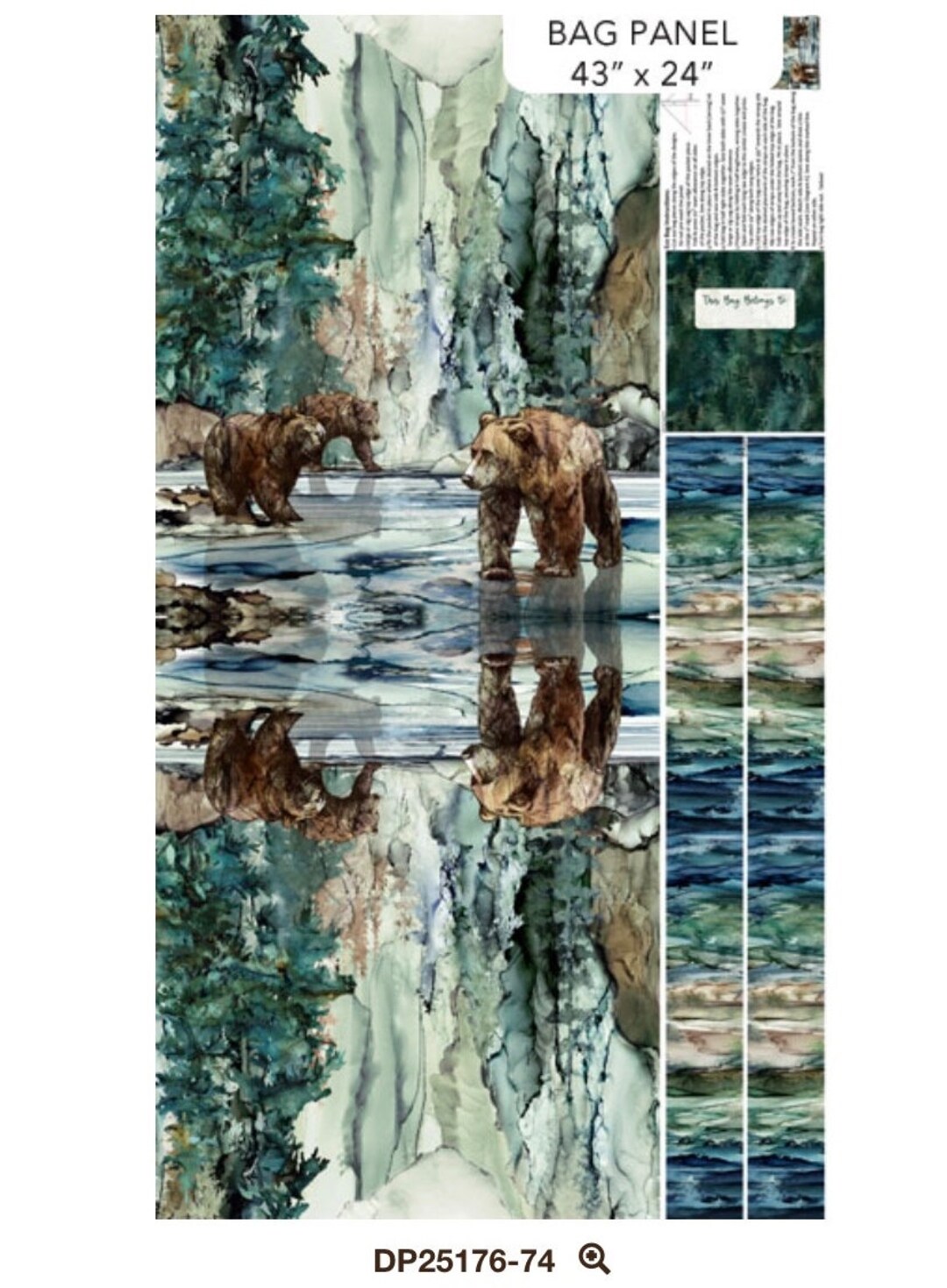 Tote Bag-bear Panel-24” X 43”-northern Peaks Collection-northcott ...