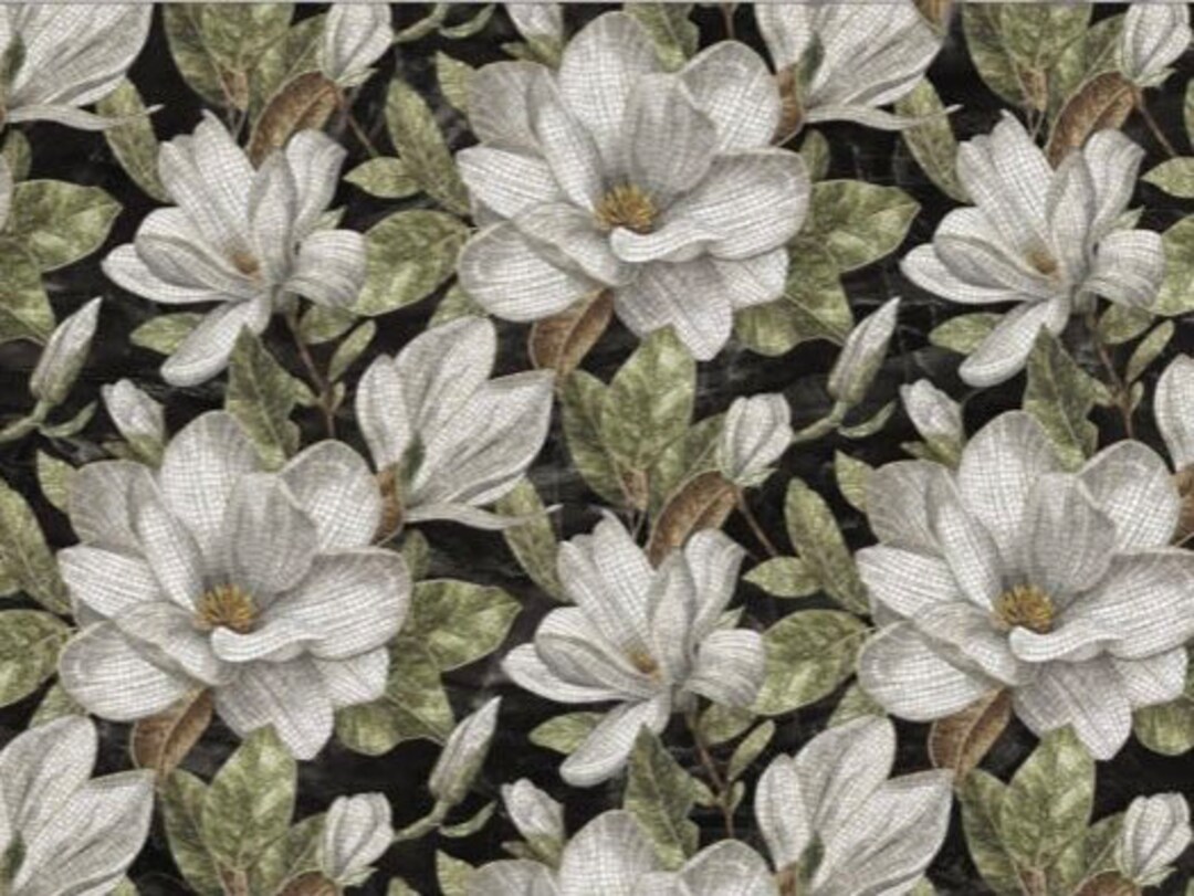 Magnolia Trail-black-magnolia Collection-northcott Studios-100% ...