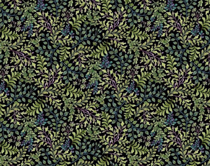 Nightshade-tossed Leaf-black Multi-northcott Fabrics-deborah Edwards ...