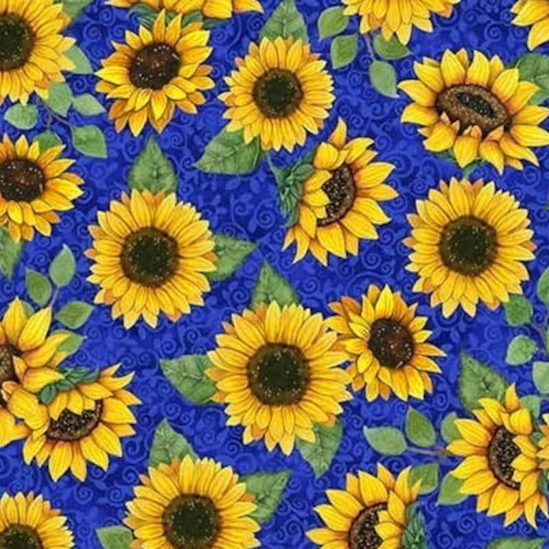 Sunflower Cotton Fabric - Etsy