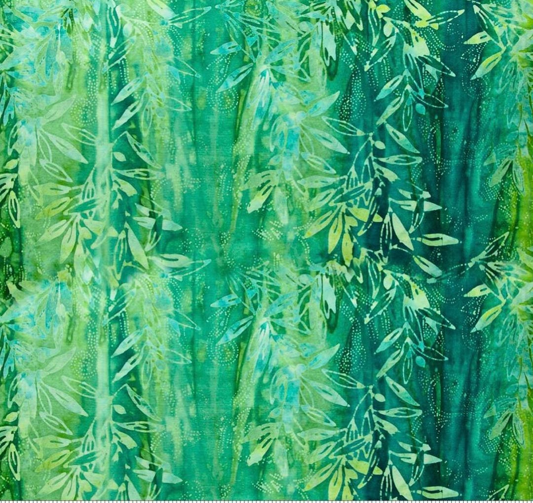 Batik-bamboo Leaves-stripe-green-banyan Batiks-bamboo Pavilion ...